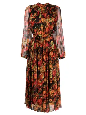 3.1 Phillip Lim Abstract-print Silk Midi Dress - Red