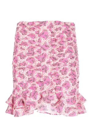 Isabel Marant Milendi Abstract-print Miniskirt - Pink