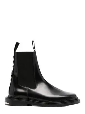 TOGA VIRILIS Stud-embellished Leather Ankle Boots - Black