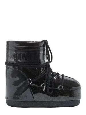 Moon Boot Icon Low Glitter Boots - Black