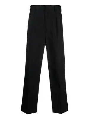 Emporio Armani Pleated Straight-leg Trousers - Black