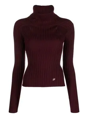 Blumarine Ribbed Knit Cut-out Jumper - Red