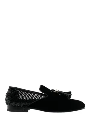 Philipp Plein Studs Velvet Loafers - Black