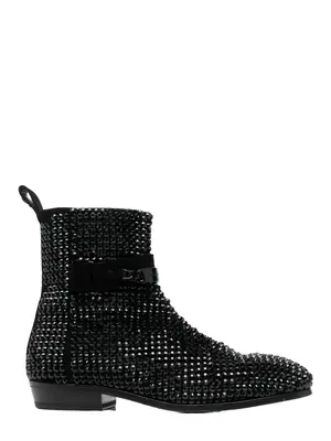 Philipp Plein Crystal-embellished Boots - Black