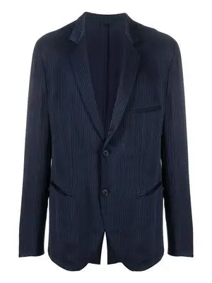Giorgio Armani Striped Single-breasted Blazer - Blue