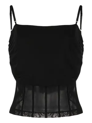 Blumarine Semi-sheer Top - Black