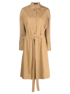 JOSEPH Tied-waist Shirtdress - Brown