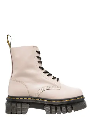 Dr. Martens Audrick 8-eye Lux Leather Ankle Boots - Neutrals