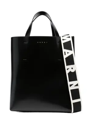 Marni Small Museo Leather Tote Bag - Black