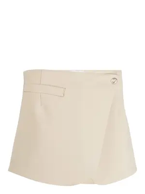 Coperni Tailored Wrap Miniskirt - Neutrals