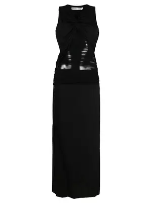 Christopher Esber Semblance Tulle-trim Ruched Dress - Black