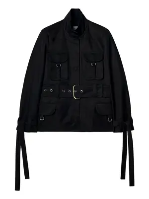 Off-White Belted-waist Jacket - Black