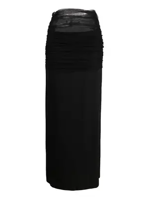Christopher Esber Tulle-trim Ruched Maxi Skirt - Black