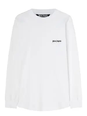 Palm Angels Embroidered-logo Long-sleeve T-shirt - White