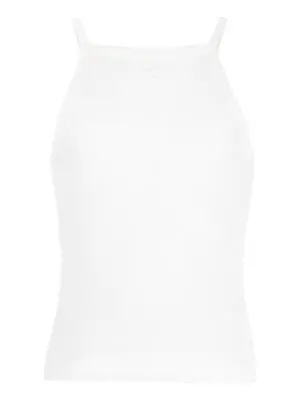 COURREGES Bumpy Contrast Mesh Tank Top - White