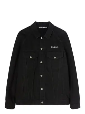 Palm Angels Logo-embroidered Denim Jacket - Black