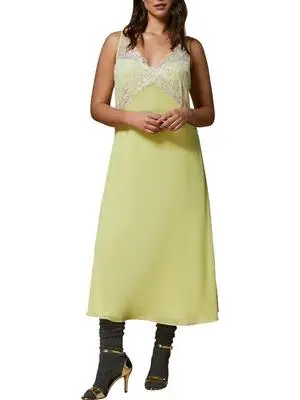 Marina Rinaldi Double Layer Georgette Slipdress - Yellow