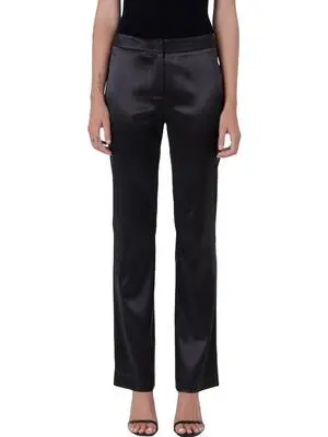 Endless Rose Mid Rise Flared Satin Trousers - Black