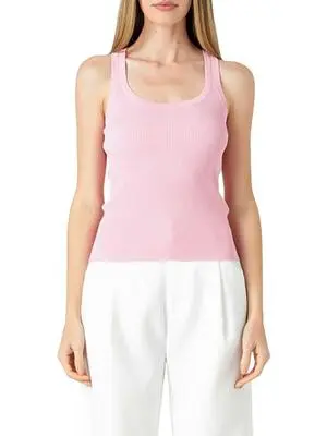 Endless Rose Ribbed Tank Top - Rose Pink