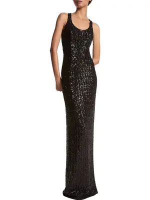 Michael Kors Sequin Gown - Black