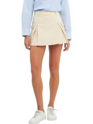 English Factory English Factory Cargo Flap Patch Pocket Skort Beige
