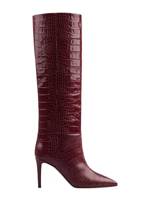Paris Texas Paris Texas 85mm Mock-Croc Stiletto Knee Boots Bone China