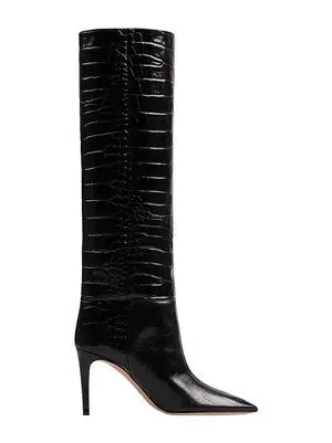 Paris Texas Paris Texas 85mm Mock-Croc Stiletto Knee Boots Carbone