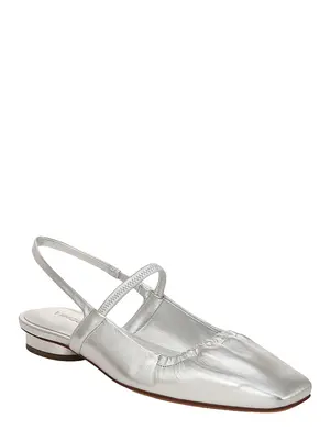 Vince Venice Slingback Flats Warm Silver