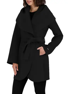 Tahari Tahari Marilyn Belted Coat Black