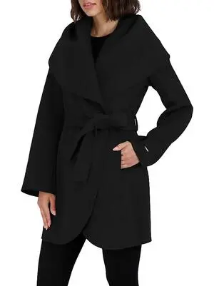 Tahari Marilyn Belted Coat - Black