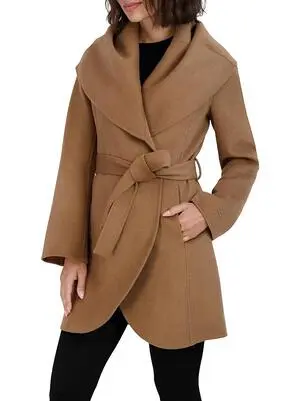 Tahari Marilyn Belted Coat - Camel
