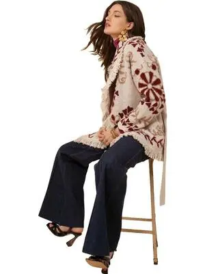Hale Bob Charlie Jacquard Wrap Sweater - Neutral