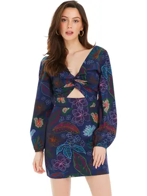 Allison Flora Mini Dress - Floral / Navy