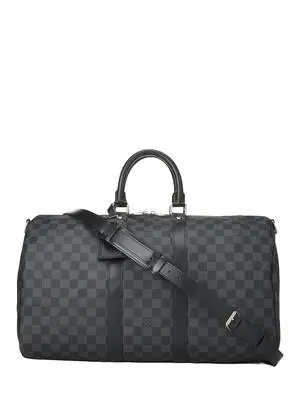 LOUIS VUITTON Louis Vuitton Damier Graphite Keepall Bandouliere 45 Black