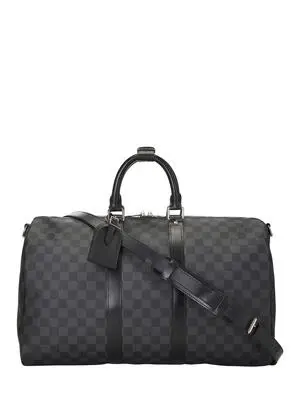 LOUIS VUITTON Damier Graphite Keepall Bandouliere 45 - Black