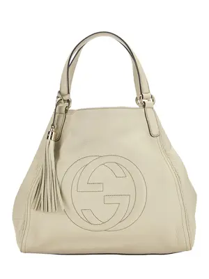 Gucci Leather Soho Shoulder Bag - White