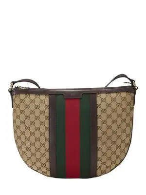 Gucci Original Gg Canvas Web Round Messenger Bag - Brown