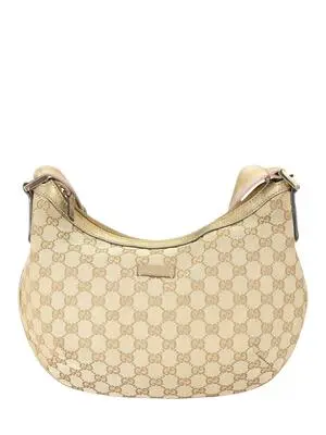 Gucci Original Gg Canvas Web Round Messenger - Gold