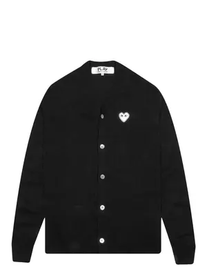Play Comme Des Garcon V-neck Cardigan - Black