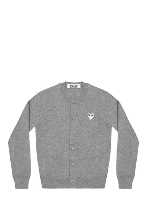 Play Comme Des Garcon Heart Cardigan - Grey
