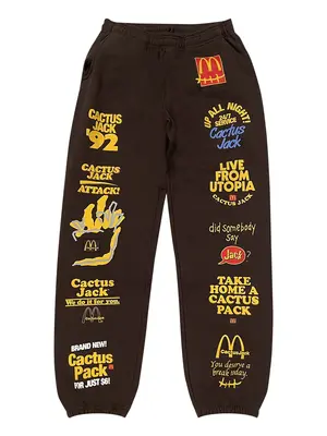 TRAVIS SCOTT X Mcdonald's Sticker Bomb Sweatpants - Brown