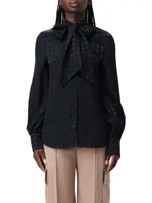 MSGM MSGM Houndstooth Viscose Blend Shirt Black