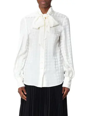 MSGM MSGM Houndstooth Viscose Blend Shirt White