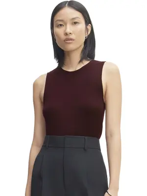 Everlane Ultrasoft Merino Tank Top Burgundy