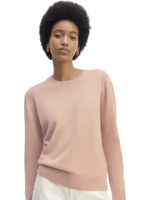 Everlane Everlane Classic Crew Neck Cashmere Sweater Blush Pink