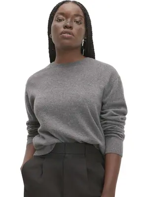 Everlane Everlane Classic Crew Neck Cashmere Sweater Heather Charcoal