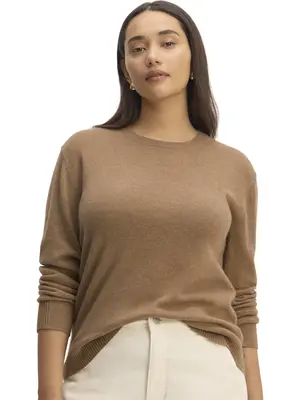 Everlane Everlane Classic Crew Neck Cashmere Sweater Heathered Brown
