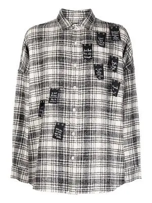 HACULLA. Safety Plaid-pattern Tweed Shirt