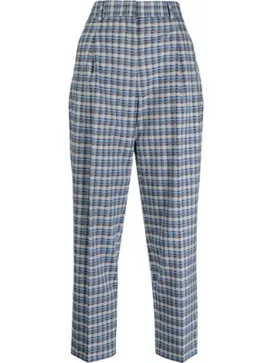 Paul Smith Check-pattern Cropped Trousers - Blue