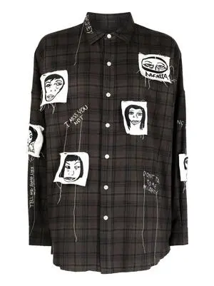 HACULLA. Sick Of It All Plaid-pattern Cotton Shirt - Brown